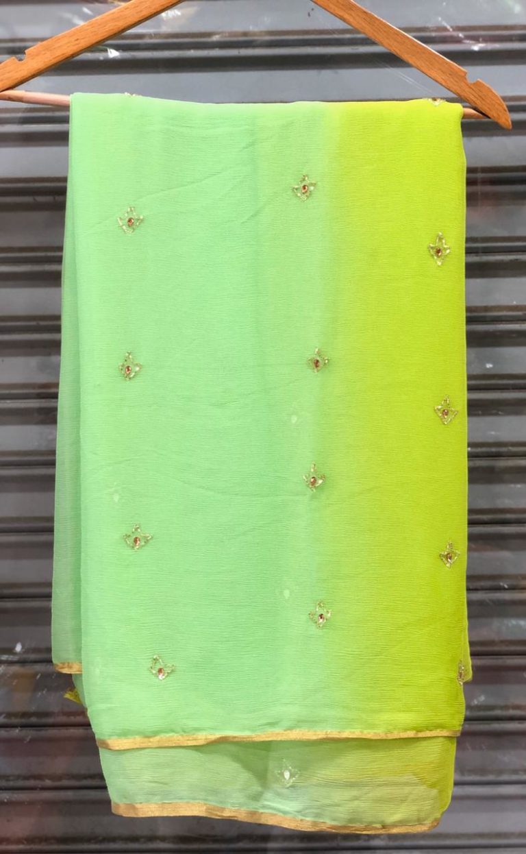 Pure chiffon work saree with blouse | siri designers
