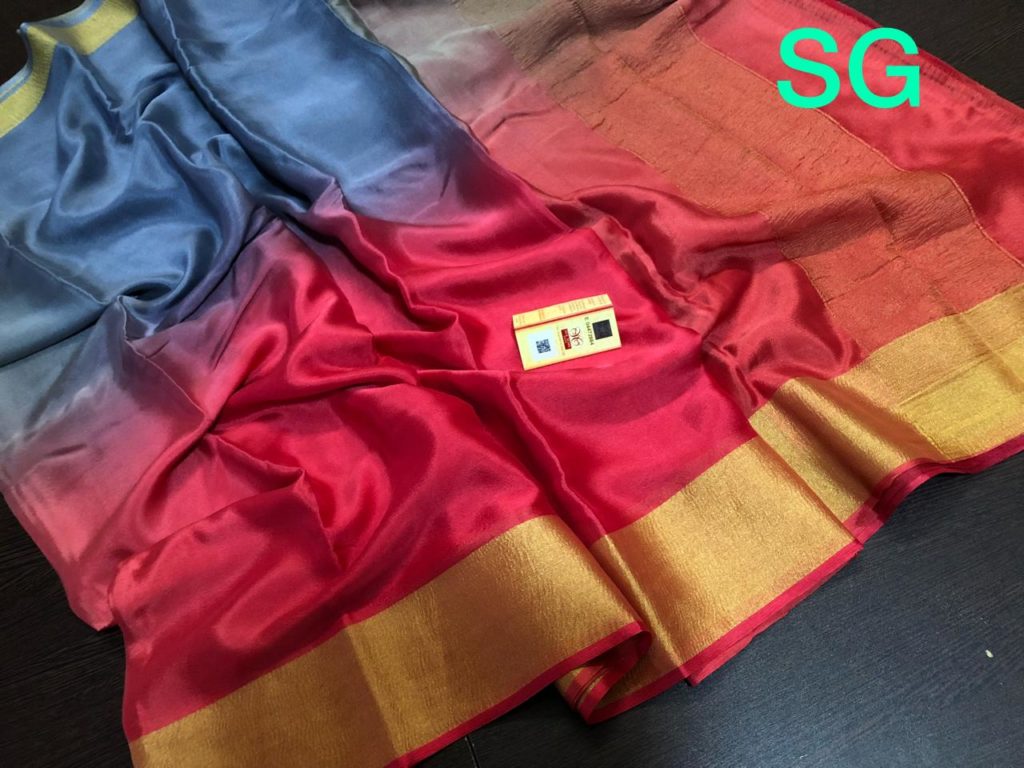 Pure mysore silk wrinkle crepe sarees with blouse | siri designers