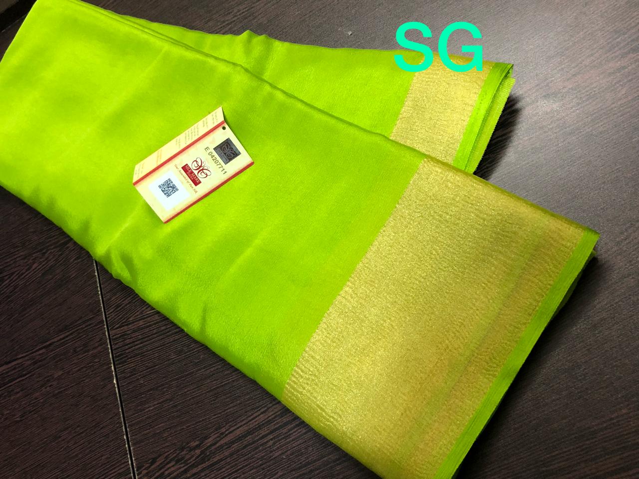 Pure mysore wrinkle crepe saree with blouse | siri designers