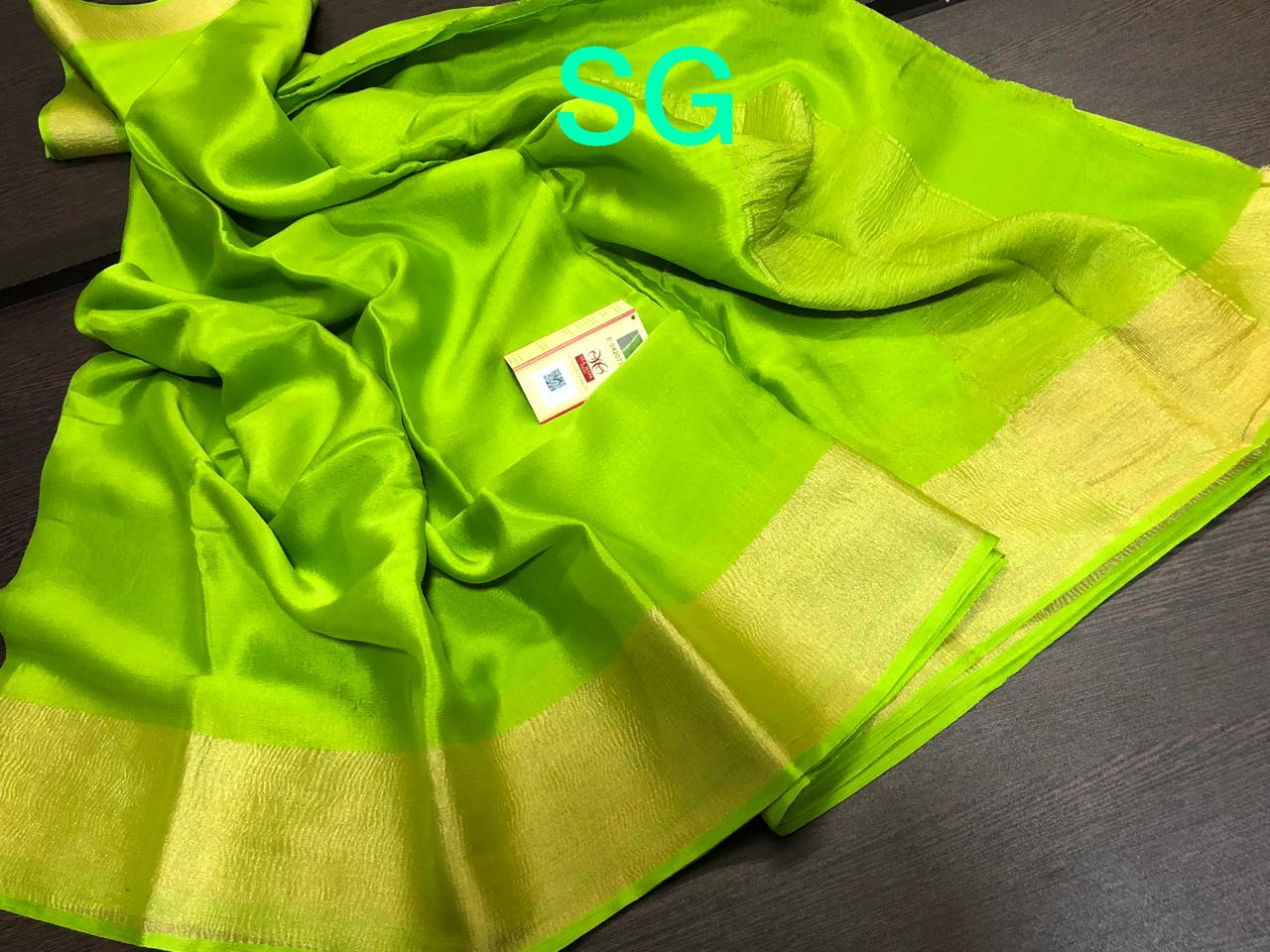 Pure mysore wrinkle crepe saree with blouse | siri designers