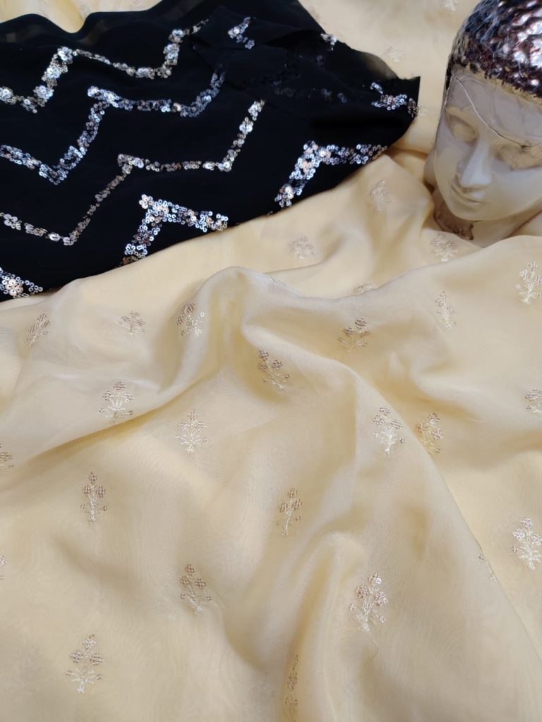 Soft falling organza sarees with blouse | siri designers