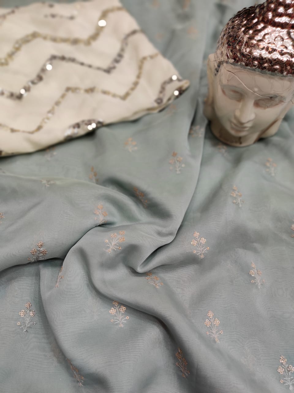 Soft falling organza sarees with blouse | siri designers