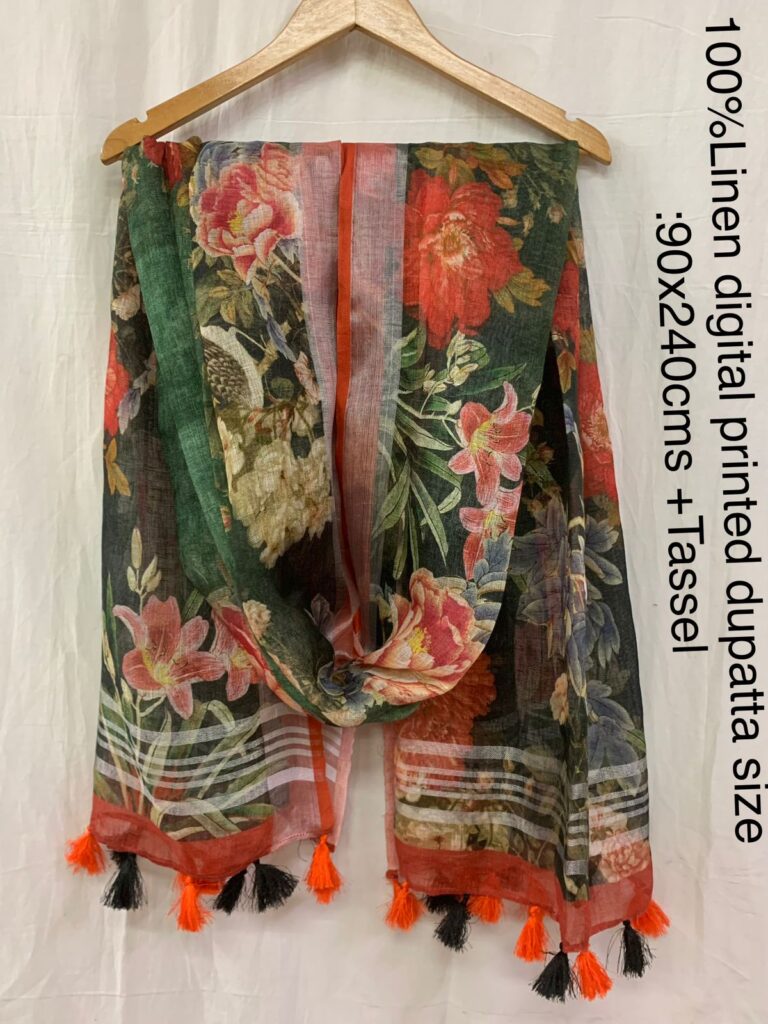 Pure Linen Dupattas With Price | siri designers