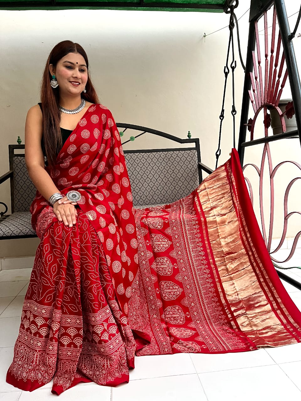 Designer Modal Silk Sarees With Ajrakh Design | siri designers