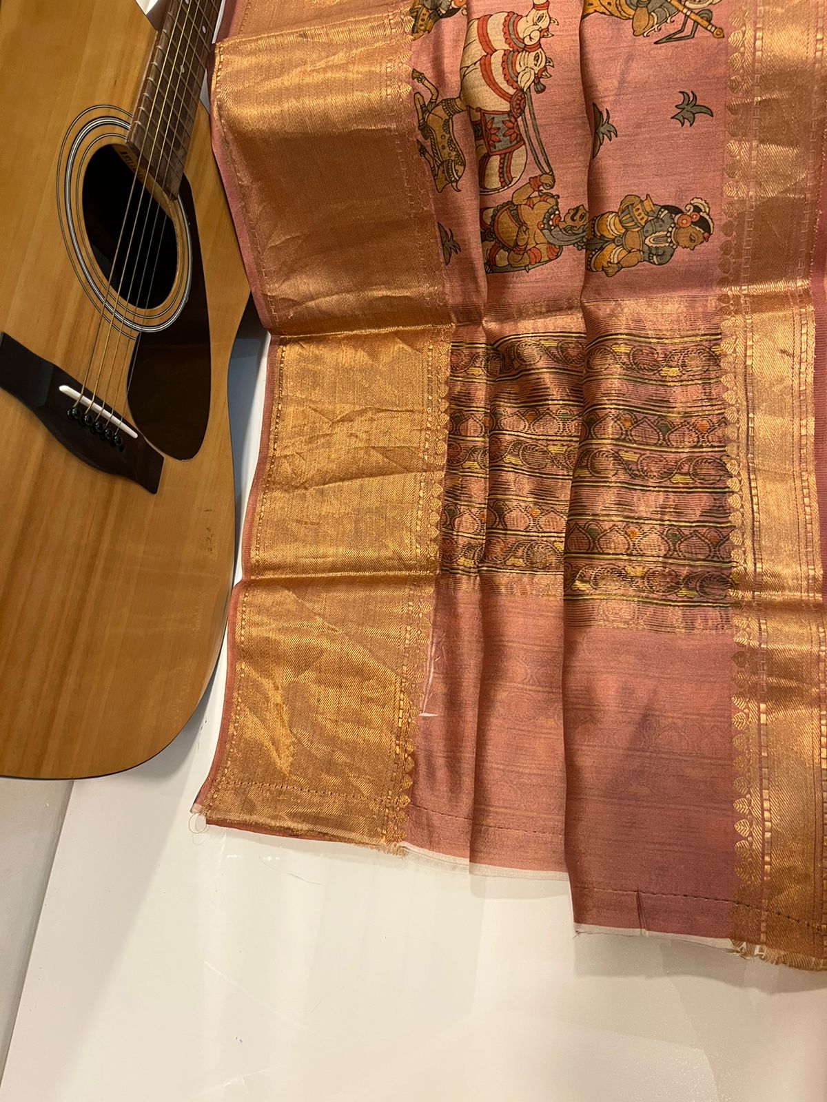 Pure Handloom Dupion Silk Pen Kalamkari Sarees | siri designers