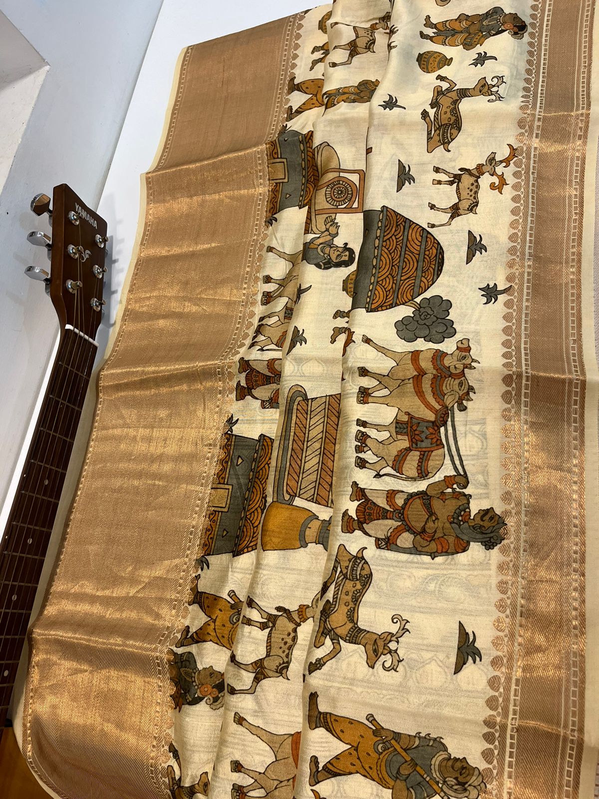 Pure Handloom Dupion Silk Pen Kalamkari Sarees | siri designers