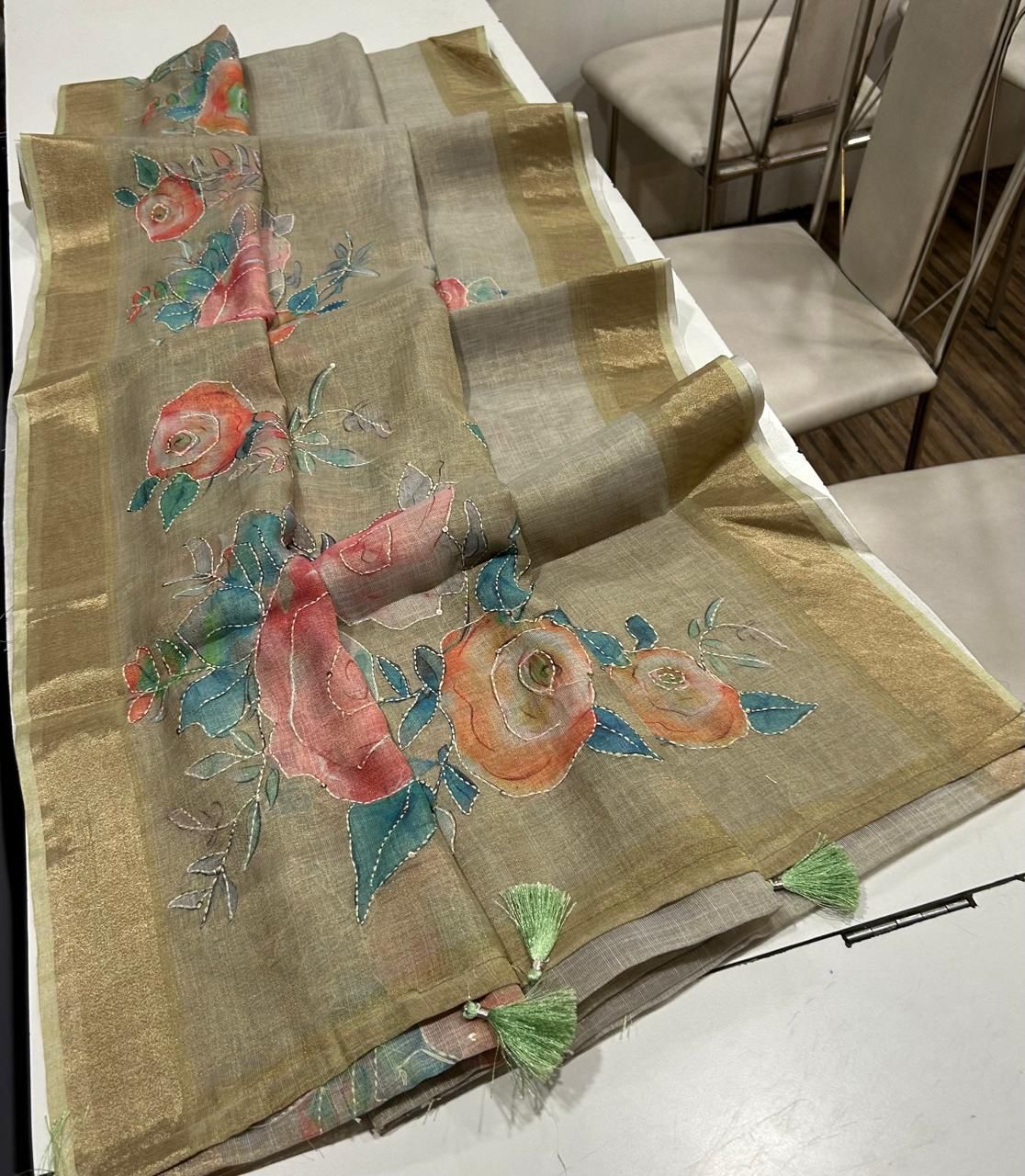 Light Weight Bengal Linen Tissue Sarees | siri designers